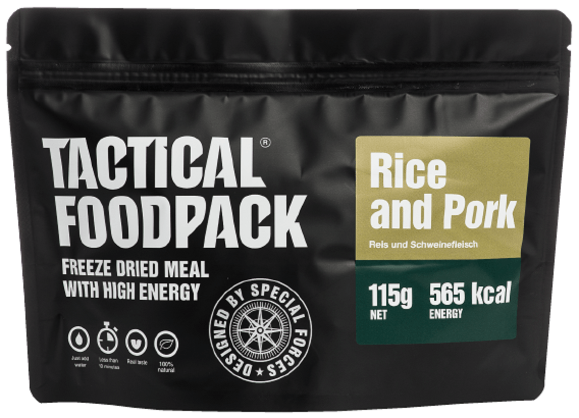 TACTICAL FOODPACK RICE AND PORK 115 G - Camping meals